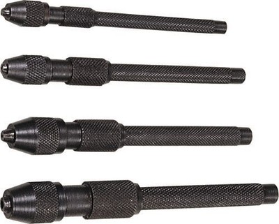 4 pcs Pin Vise Set Hollow Handle Strong Black Metal Capacity 0-4.8 mm ...