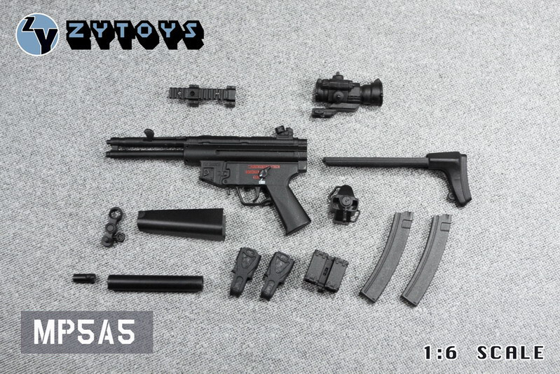 ZYTOYS ZY8042B 1/6 MP5A5 WWII Gun Rifle Weapon Model Fit 12'' Action ...