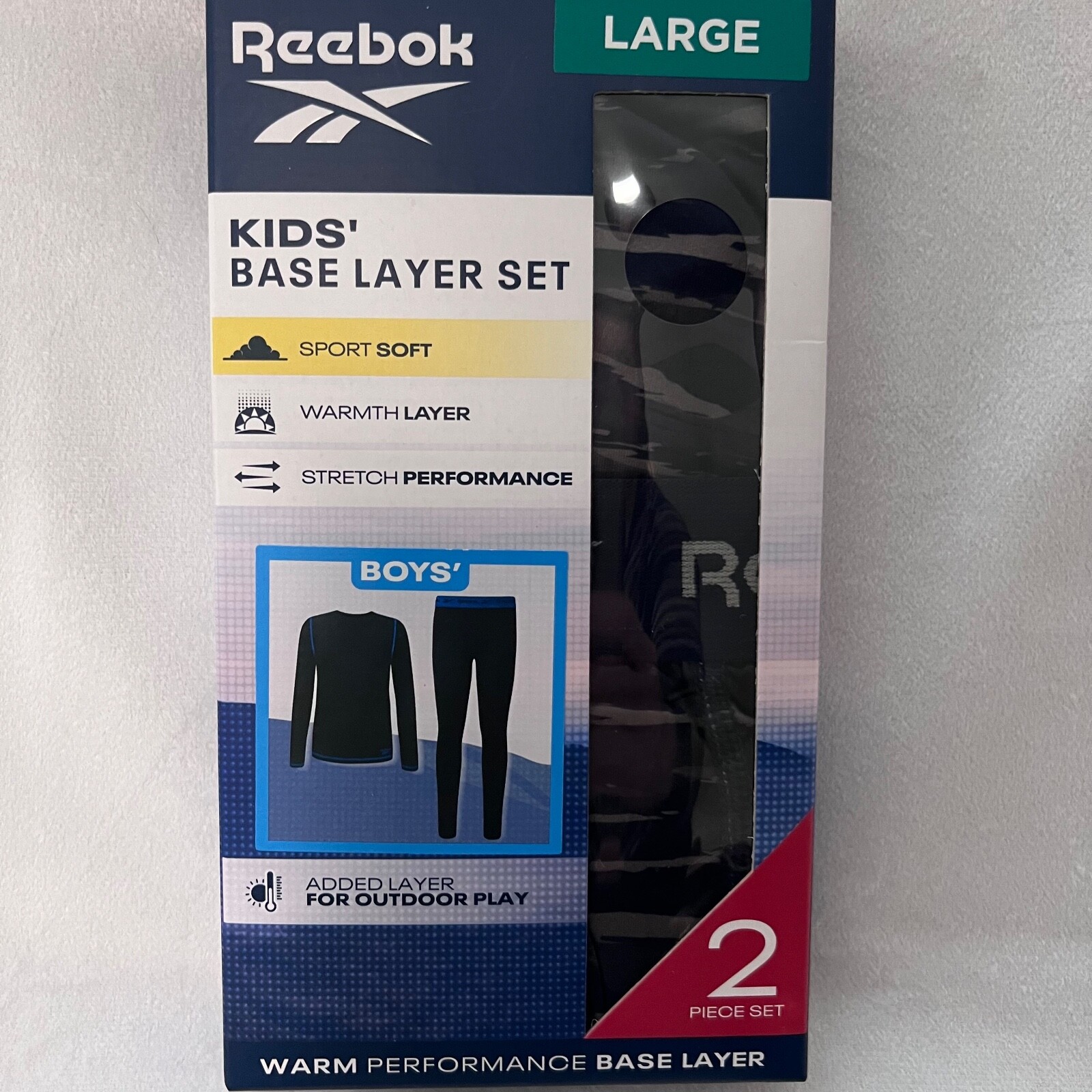 Reebok Kids' Boy Large 12/14 Base Layer 2 pcs Set Camouflage Thermal ...