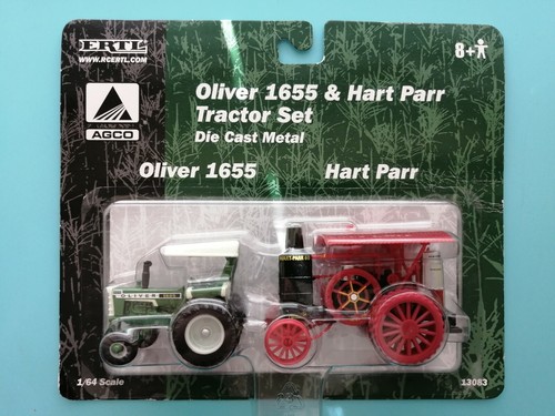 NEW Oliver 1655 & Hart Parr Steam Engine Tractor Set By ERTL 1/64 Die ...