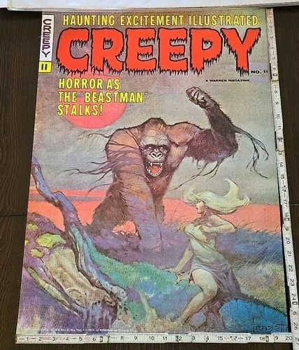 CREEPY MAGAZINE #11 ORIGINAL 1972 COVER POSTER Frank Frazetta Art KING ...