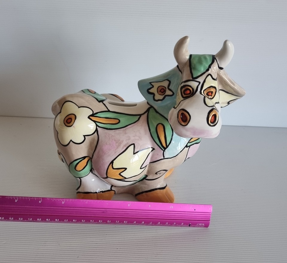 Large Ceramic Cow Money Box, Multicoloured #C1 | eBay
