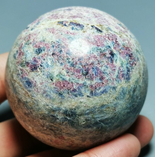 Natural Red and Green Ruby Sphere Epidote Quartz Crystal Polished ball ...