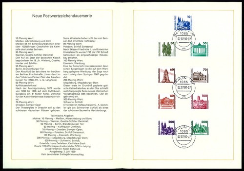 GERMANY FOLDER DDR GDR 1990/24 ARCHITECTURE WARTBURG MARTIN LUTHER | eBay