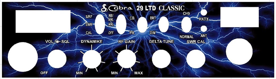 Cobra 29 LTD Front Mic Faceplate Decal CB Radio any Design/Color Galaxy ...