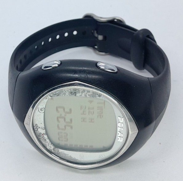 Black Polar F6 Watch Digital Fitness Heart Rate Monitor Silver Face 50m ...