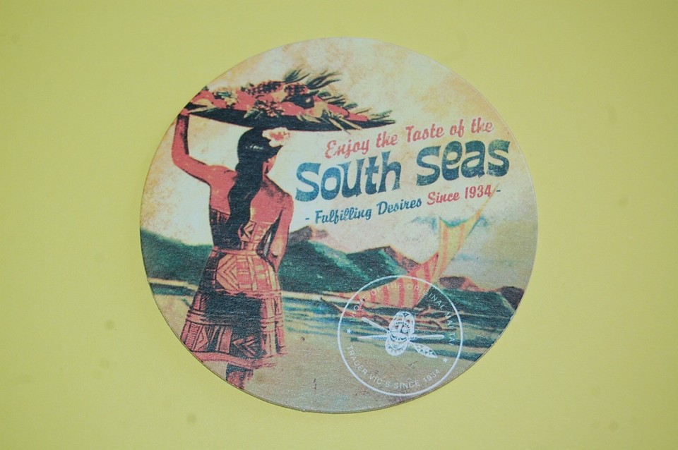Tiki Polynesian Pop Mid Century Modern Drink Coaster Trader Vic's 75th ...