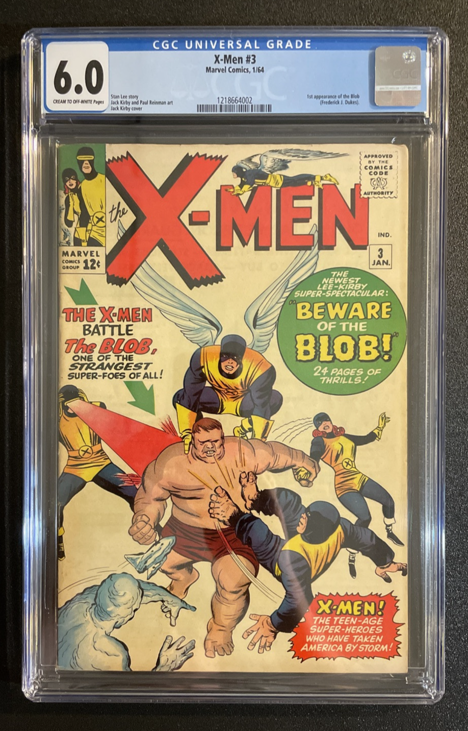X-MEN #3 Comic Book CGC 6.0 1ST APPEARANCE THE BLOB 1964 Stan Lee Jack ...