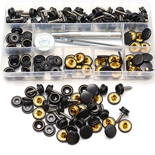 153 pcs Canvas Snap KitMetal Screws Upholstery Fasteners Marine Grade 3 ...