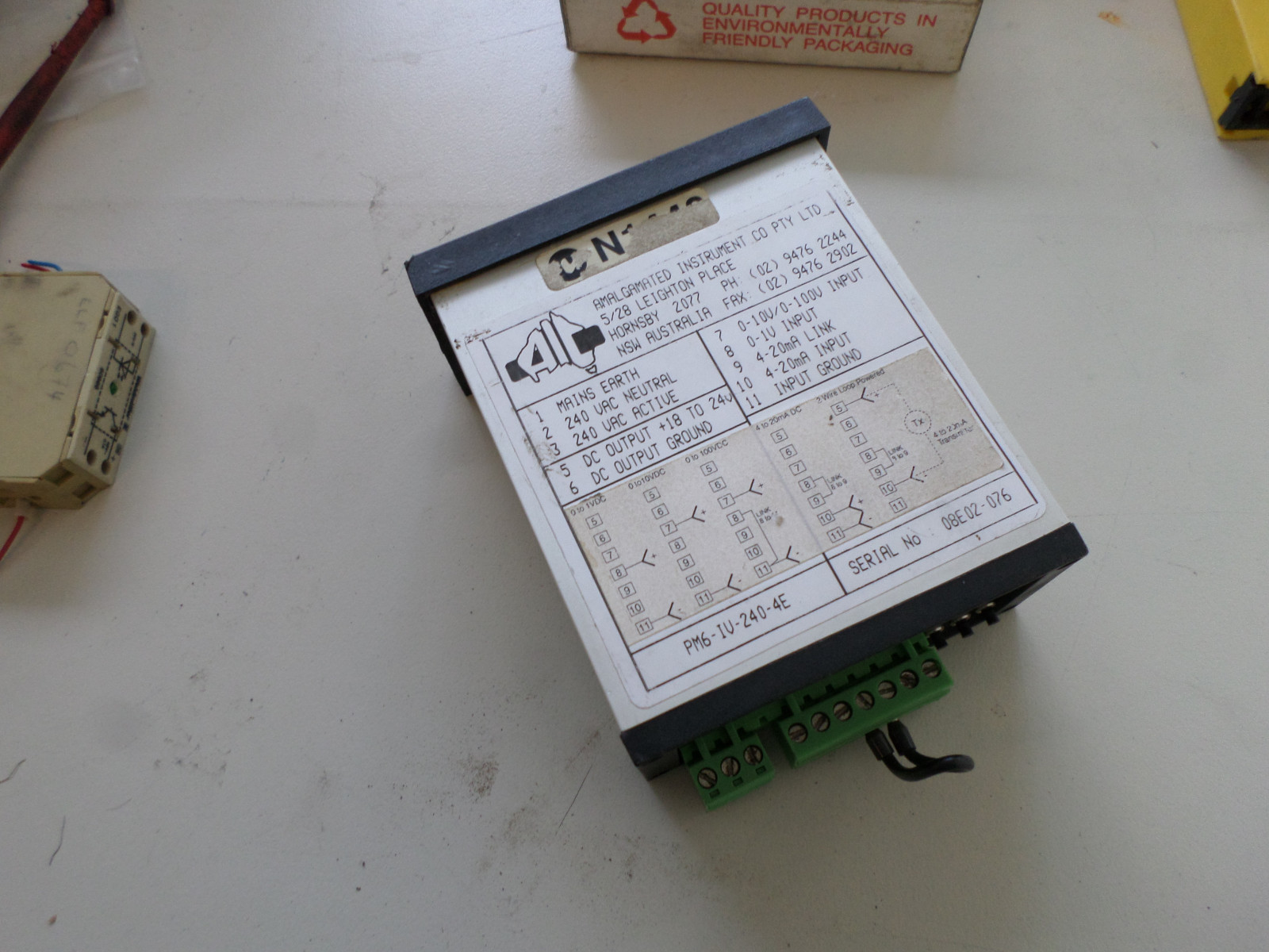 AMALGAMATED INSTRUMENTS PANEL METER - 48 x 96 - 240ac Supply -- PM6-IV ...