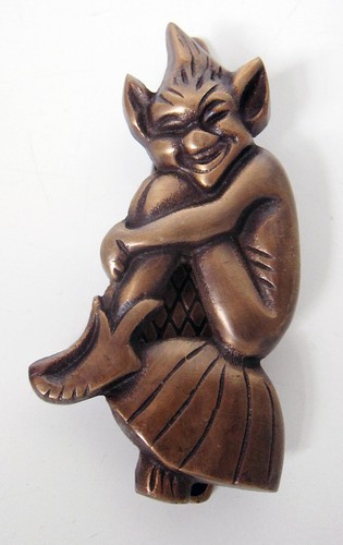 Solid Brass Door Knocker- Magic Imp Pixie Cornish goblin door knocker ...