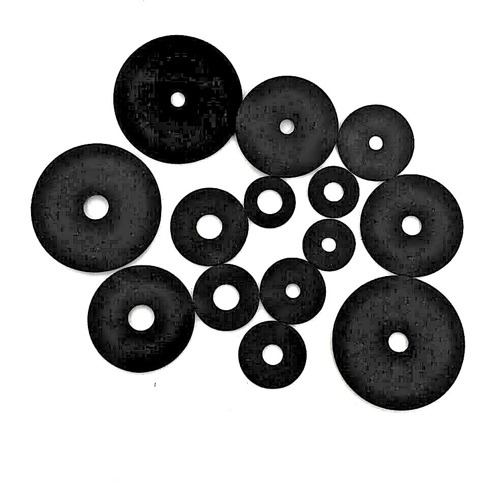 Black Neoprene Rubber Penny Washers, M6 M8 M10, 20mm 25mm 30mm 40mm ...