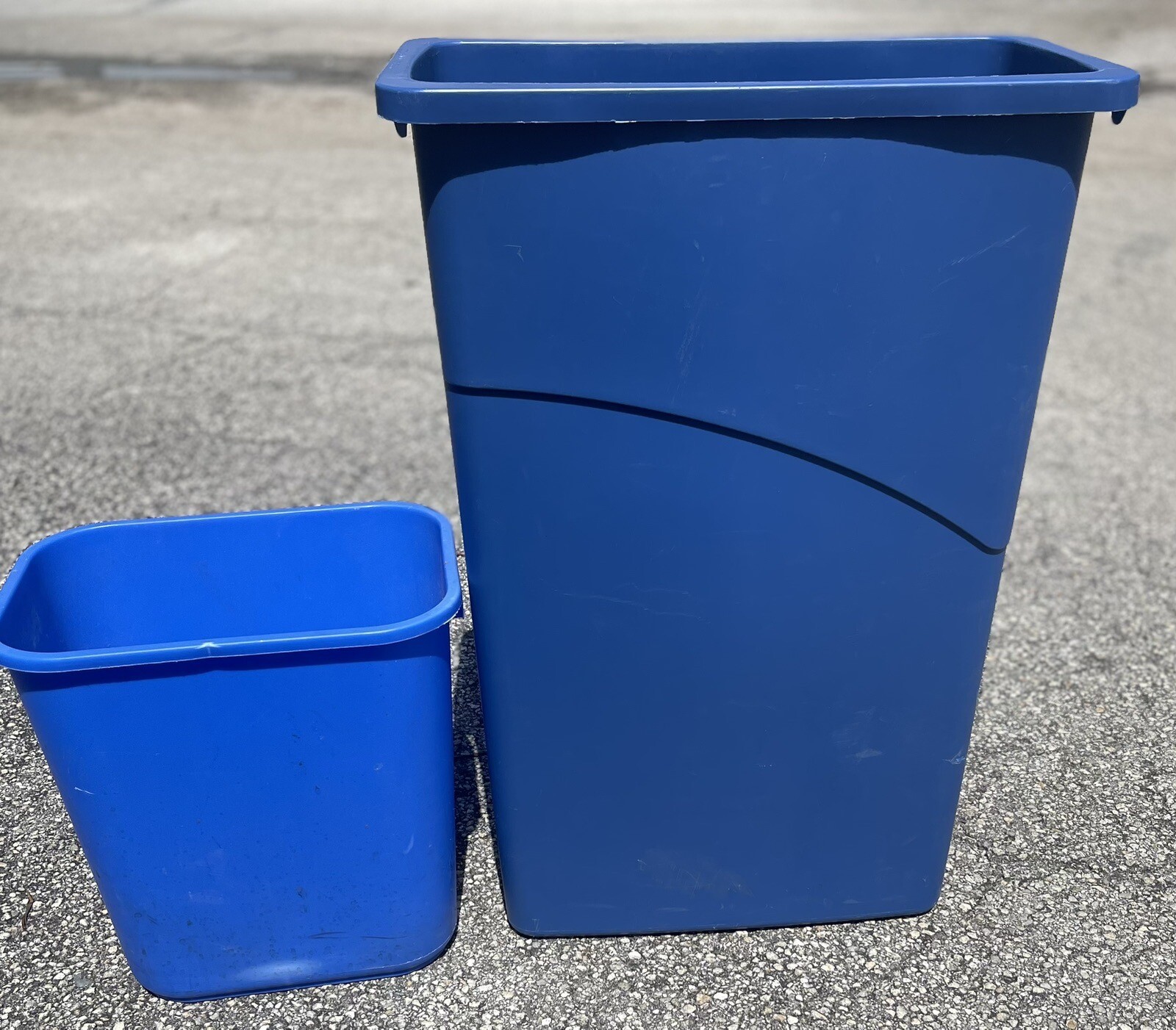 SET OF 2 blue RECYLING BINS / 30" BIG Recycling BIN set | eBay
