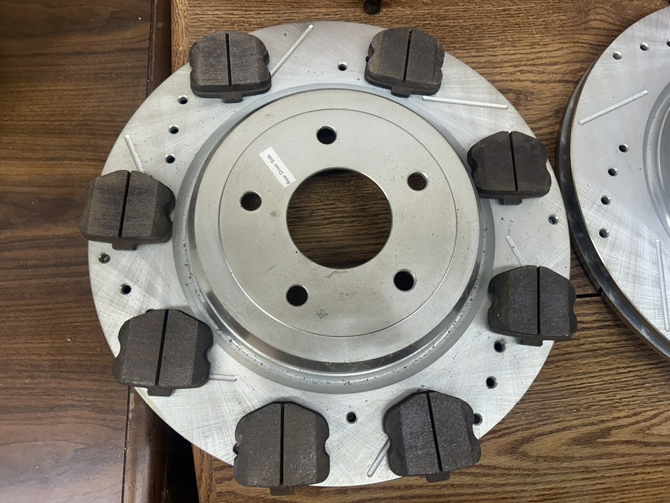 06-13 Corvette C6 Z06 Rear Brake Calipers 4 Piston Set Red + Rotors ...