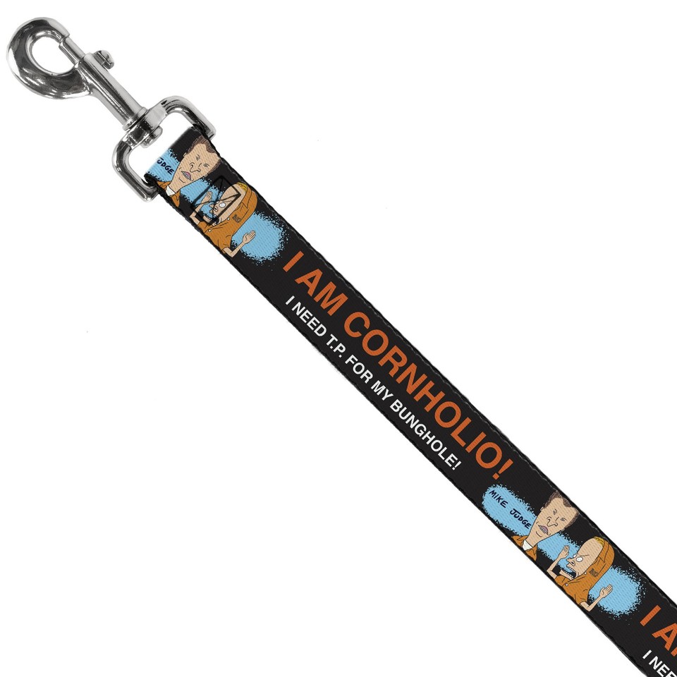 Dog Leash Beavis and Butt-Head I AM CORNHOLIO Pose Black/Orange/White ...