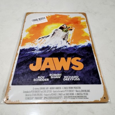 JAWS Film Poster 8x12 Metal Tin Movie Sign NEW Rustic Retro Style Repro ...