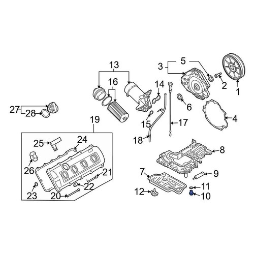 For Audi S4 2004-2009 Audi 028103059A Engine Oil Filter Housing Cover ...