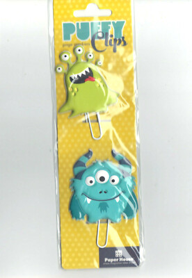 Paper House MONSTERS (2) SCULPTED PUFFY CLIPS scrapbooking BOOKMARKS | eBay