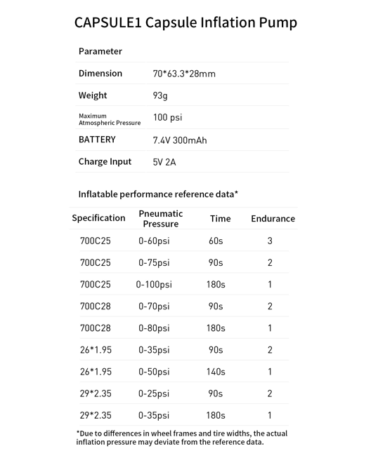Xcadey CAPSULE 1 P20 Mini Electric Cycling Tire Inflator Air Pump ...