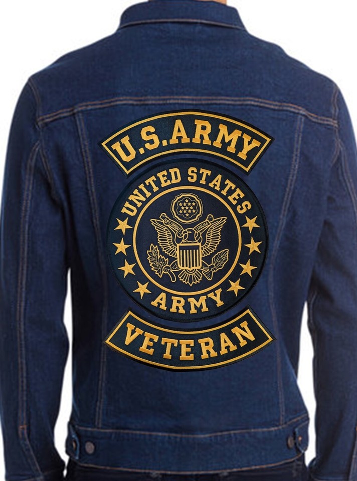 US Army Veteran Patches Set for Veterans Bikers Motorcycle Jacket or ...
