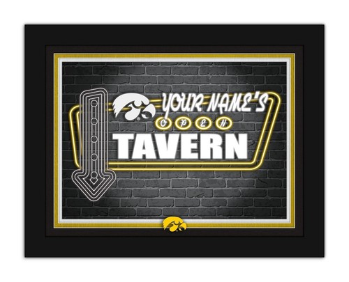 Iowa Hawkeyes Personalized Framed Neon Tavern Print Sign 18x14 | eBay