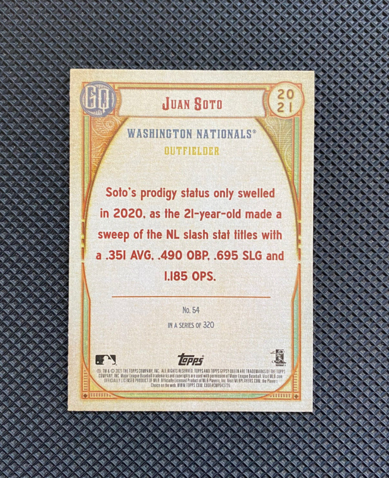 2021 Topps Gypsy Queen Juan Soto Missing Name Plate Parallel GQ #54 | eBay