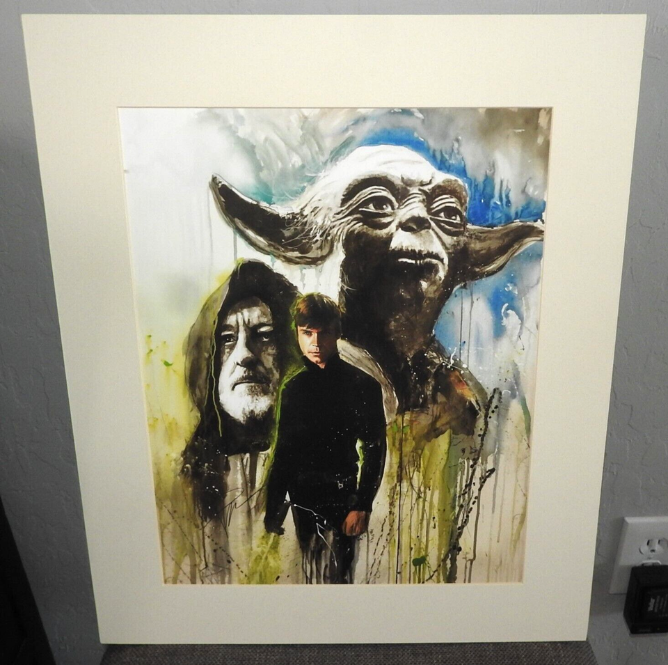 Rob Prior Star Wars Print Luke Obi Wan & Yoda Prior Drip Style Matted ...