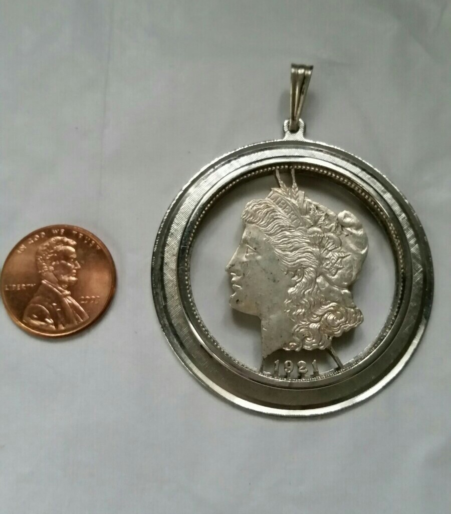1921 Morgan Silver Dollar Cut Out for Necklace - Verified Silver ...