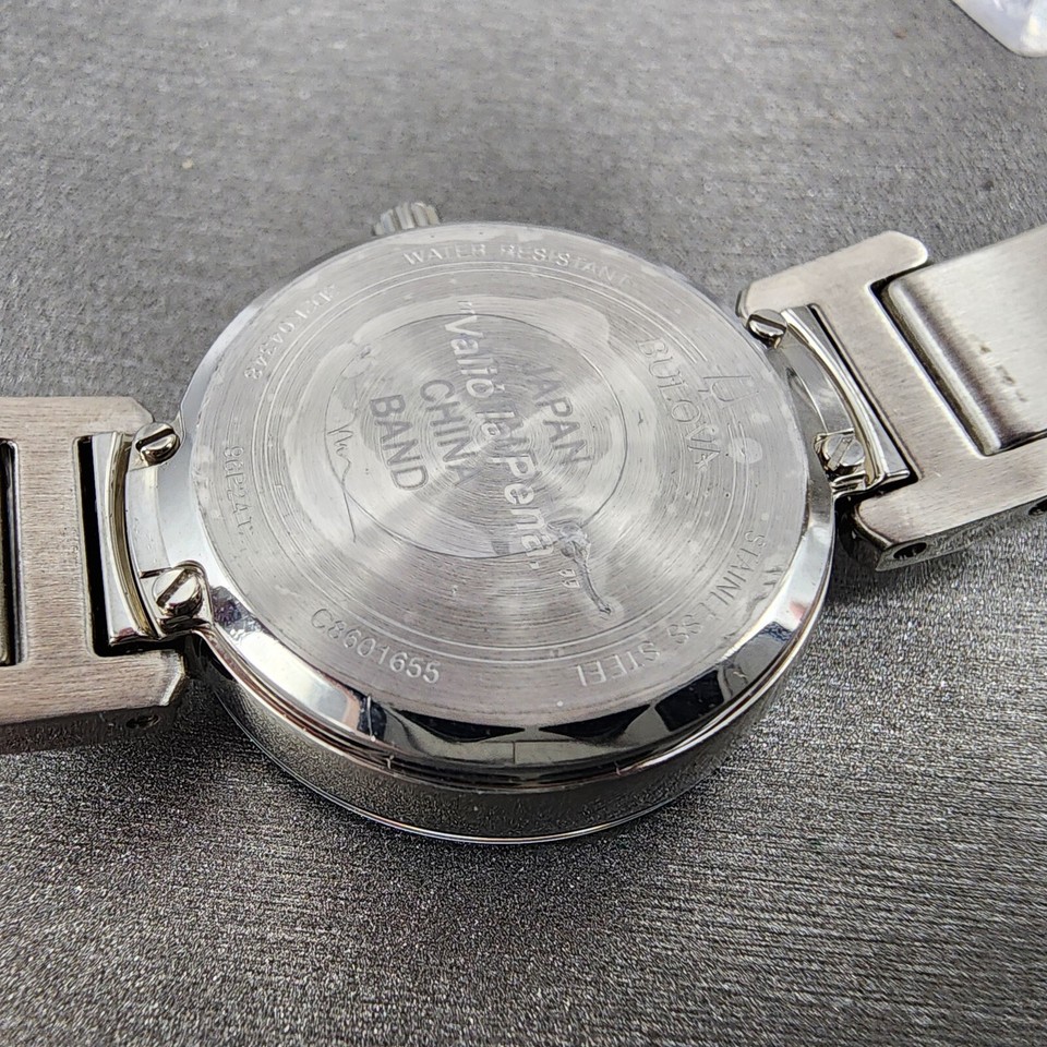 Bulova Marc Anthony Watch Women 26mm White Dial Silver Tone Diamond ...