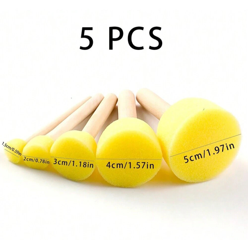 Art Sponges Round Sponge Brush Paint Brushes Set | eBay UK