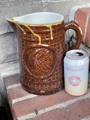 Antique INDIAN CHIEF Ohio PITCHER Salt Glaze Stoneware Crock | eBay