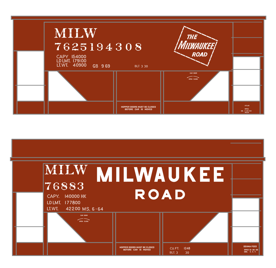 K4 HO Scale Decals Milwaukee Road Square Body Ore Jenny Car White | eBay