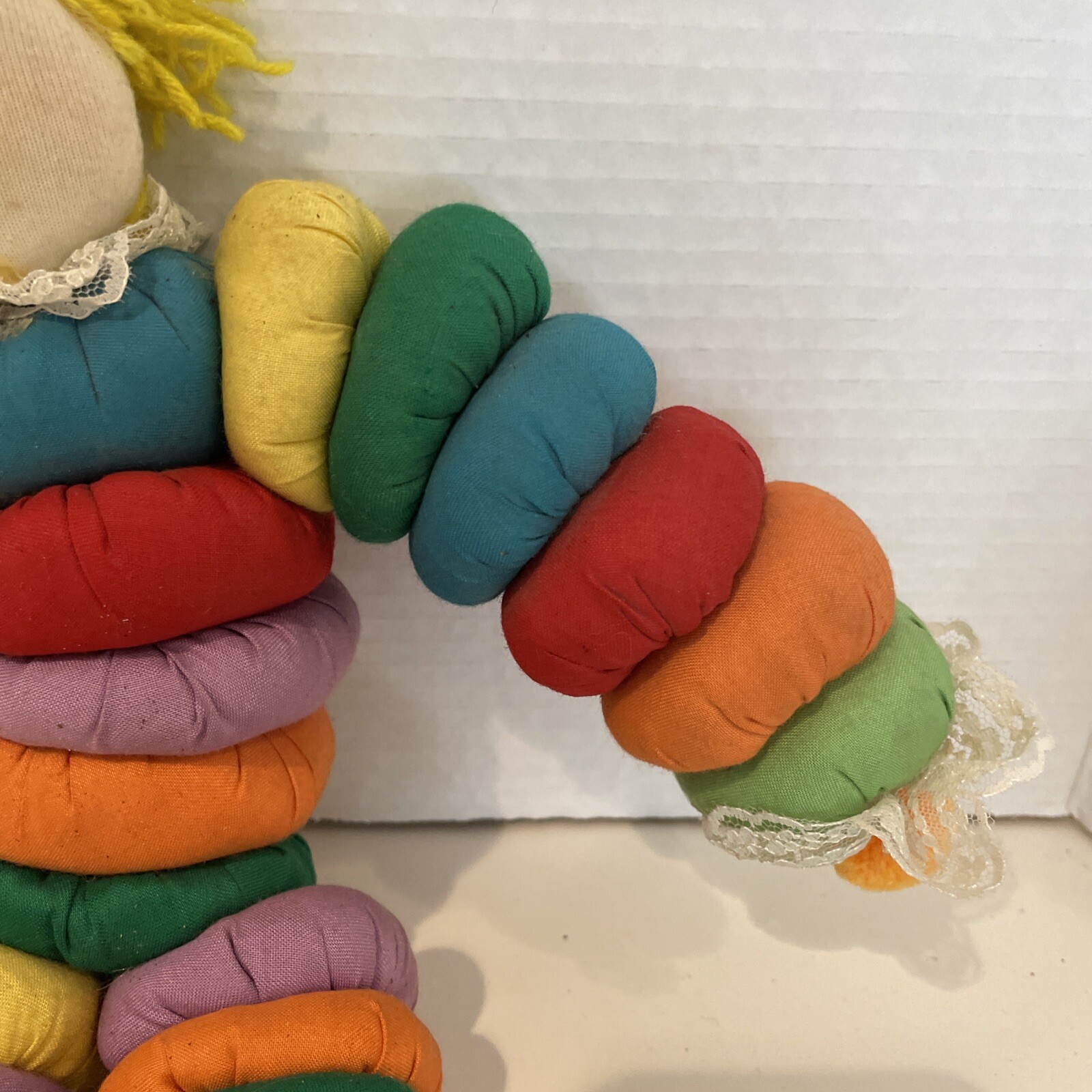 VTG Enesco Yoyo Clown Rag Doll Stuffed Animal Plush Toy Fabric Rings ...