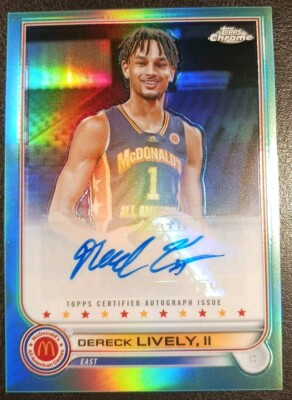 2022 DEREK LIVELY II Rookie Card Aqua Refractor Auto #/99 TOPPS CHROME ...