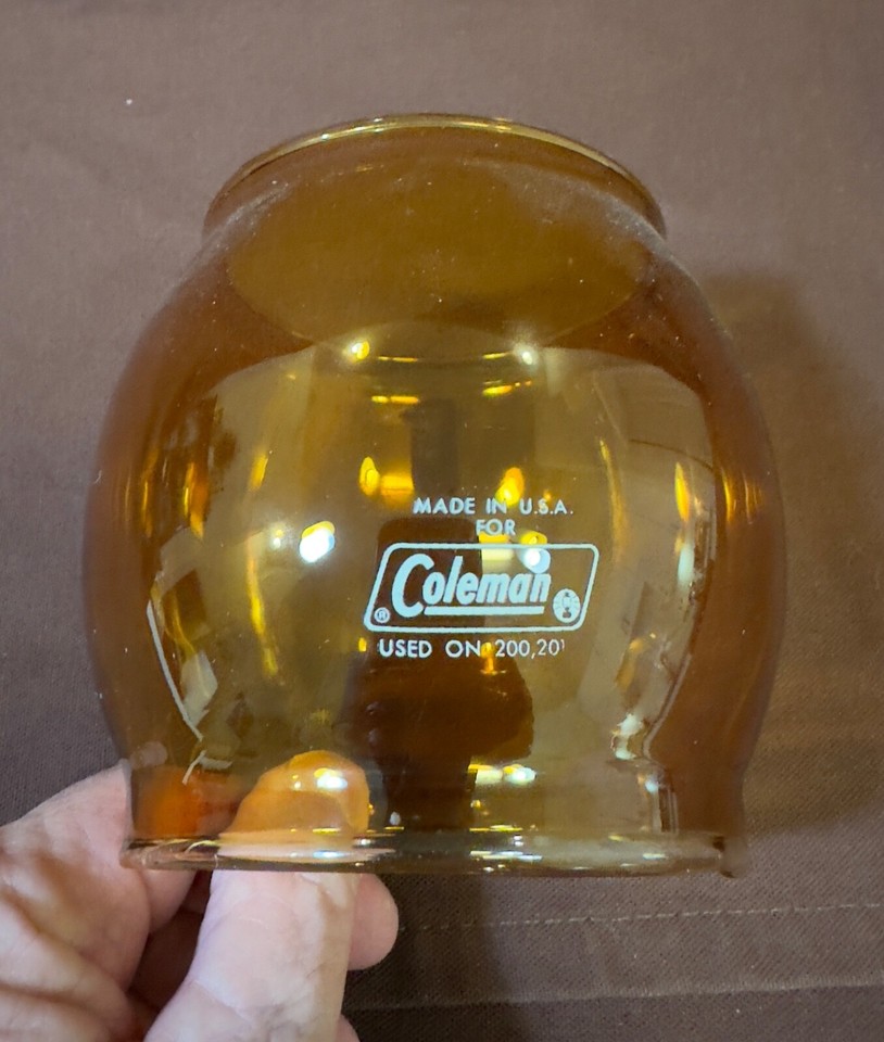 OEM Vintage Amber Coleman Lantern Globe ~ Replacement Pyrex 200 200A ...