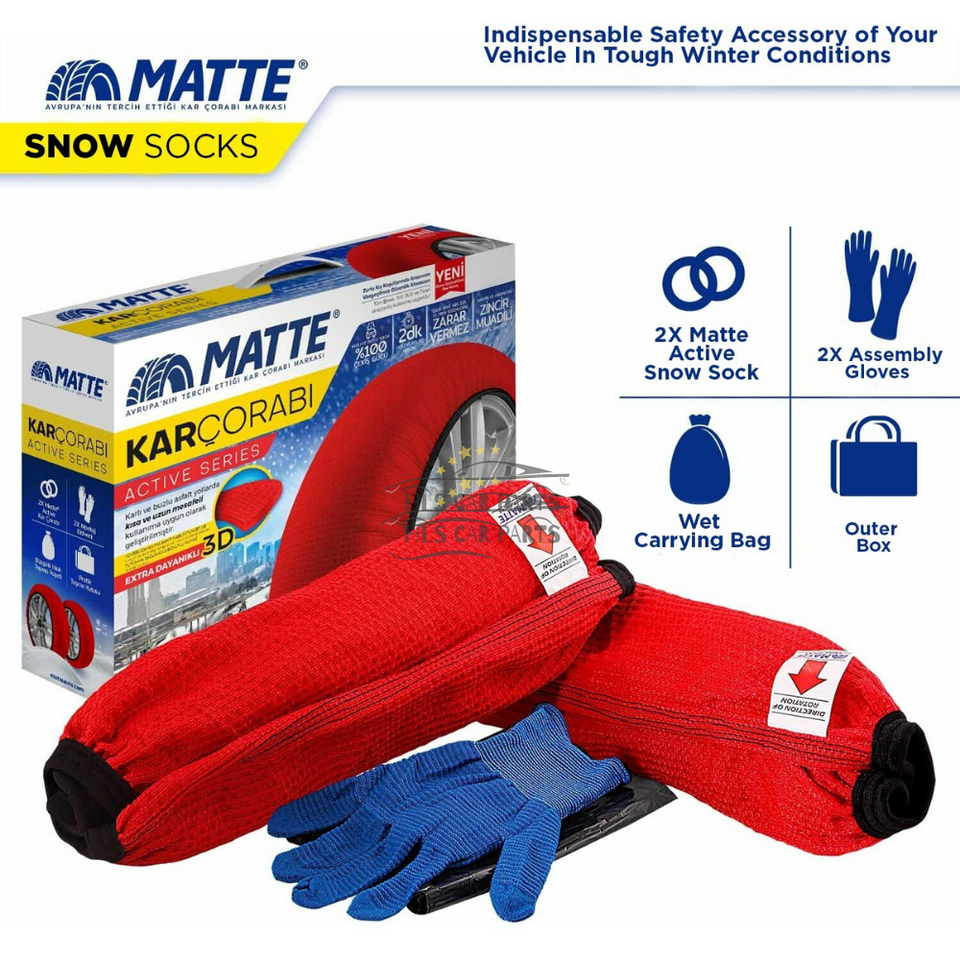Matte Red Car Snow Socks Super-X Series Fast Delivery | eBay