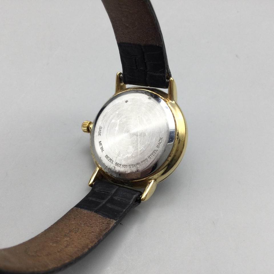 Stamper Womens Watch 24mm Black Hills Gold 12k Leaf Dial Leather New ...