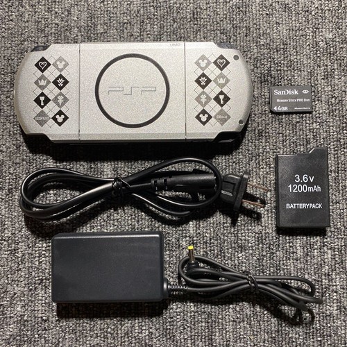Sony Playstation PSP Console Kingdom Hearts PSP-3000 Game 4GB Silver JP ...