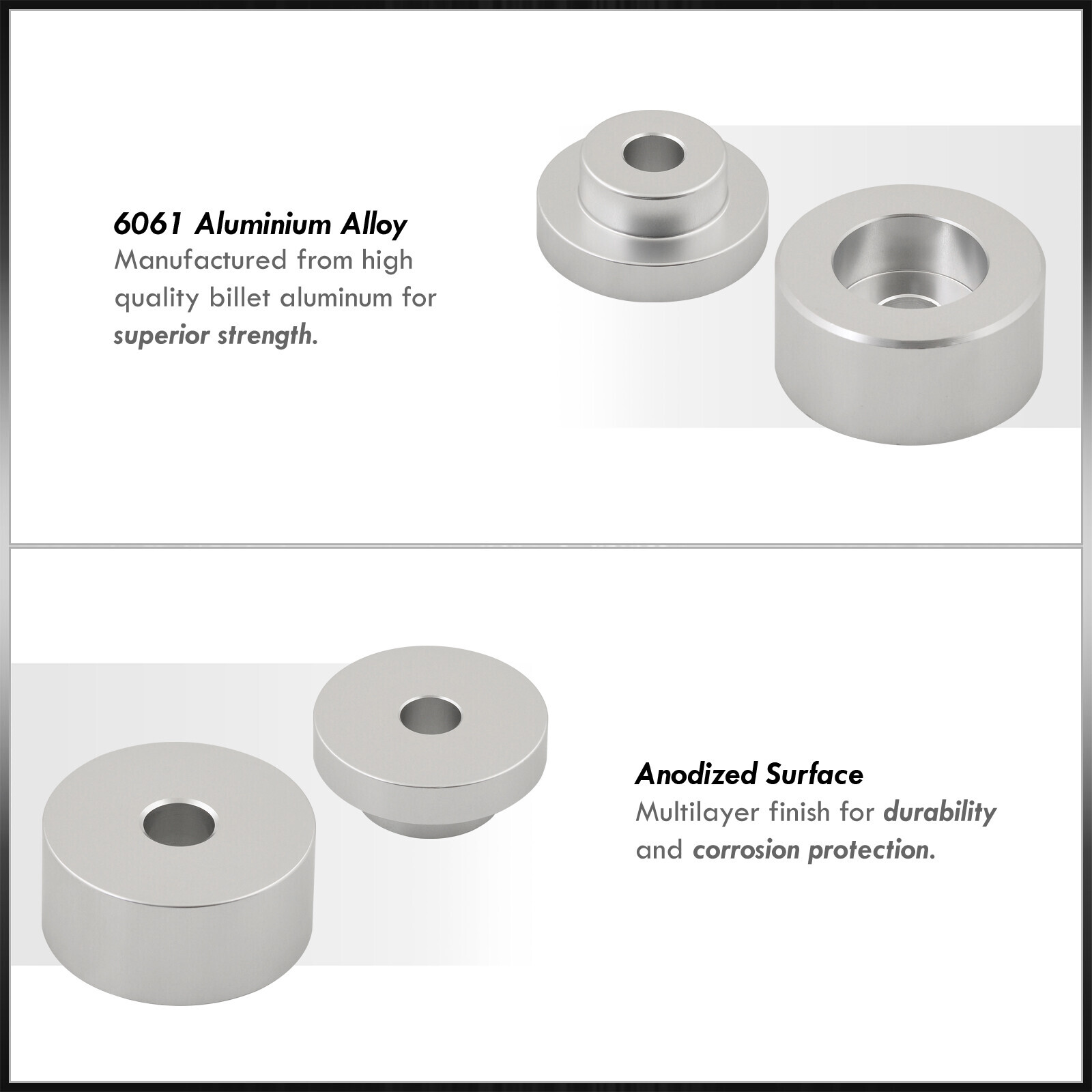 Silver JDM Solid Differential Diff Mounts Bushing Kit For 1989-1998 ...