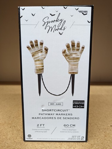 Gemmy Lightshow Short Circuit Mummy Hands LED Lights Pathway Markers ...