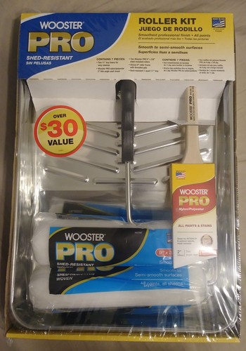 WOOSTER PRO 7 Piece Roller Tray Set Paint Painter Brush Liner Cover ...