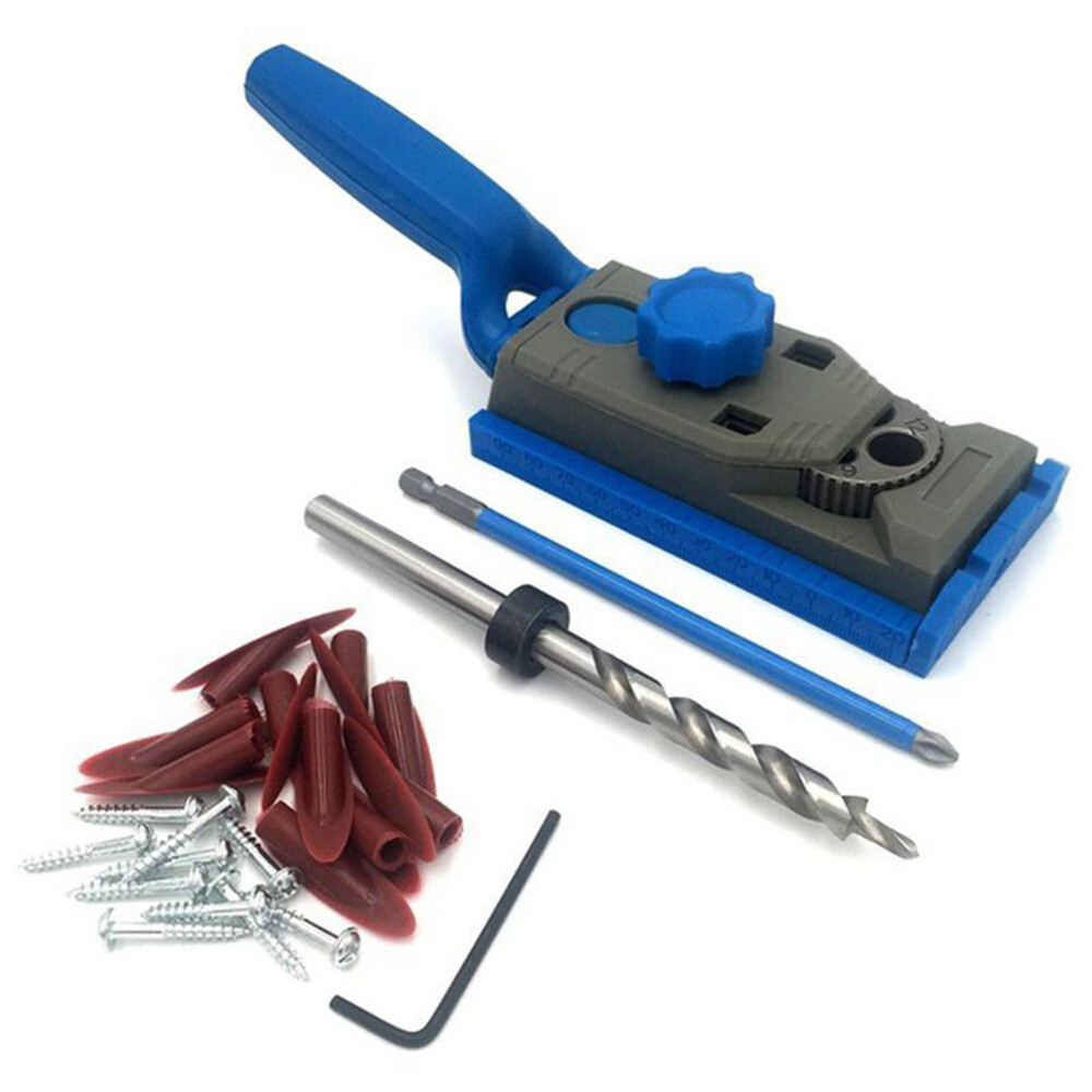 Woodworking Pocket Hole Jig Kit Set 9.5mm Drill Guide Sleeve for Wood ...