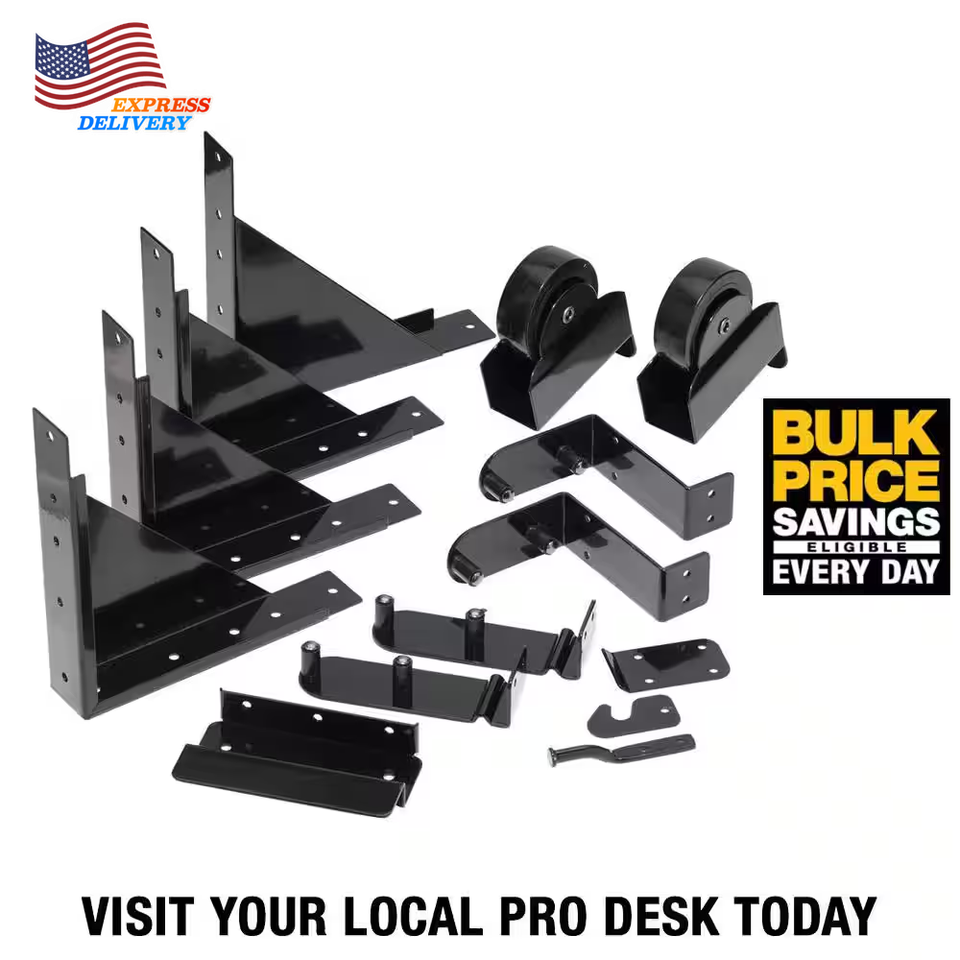 Pylex Deck Hardware Kit Sliding Gate Kit Powder Coated Steel Black | eBay