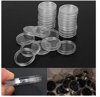 30 coin holders 39mm direct fit capsules for 1 OZ SILVER OR COPPER ...