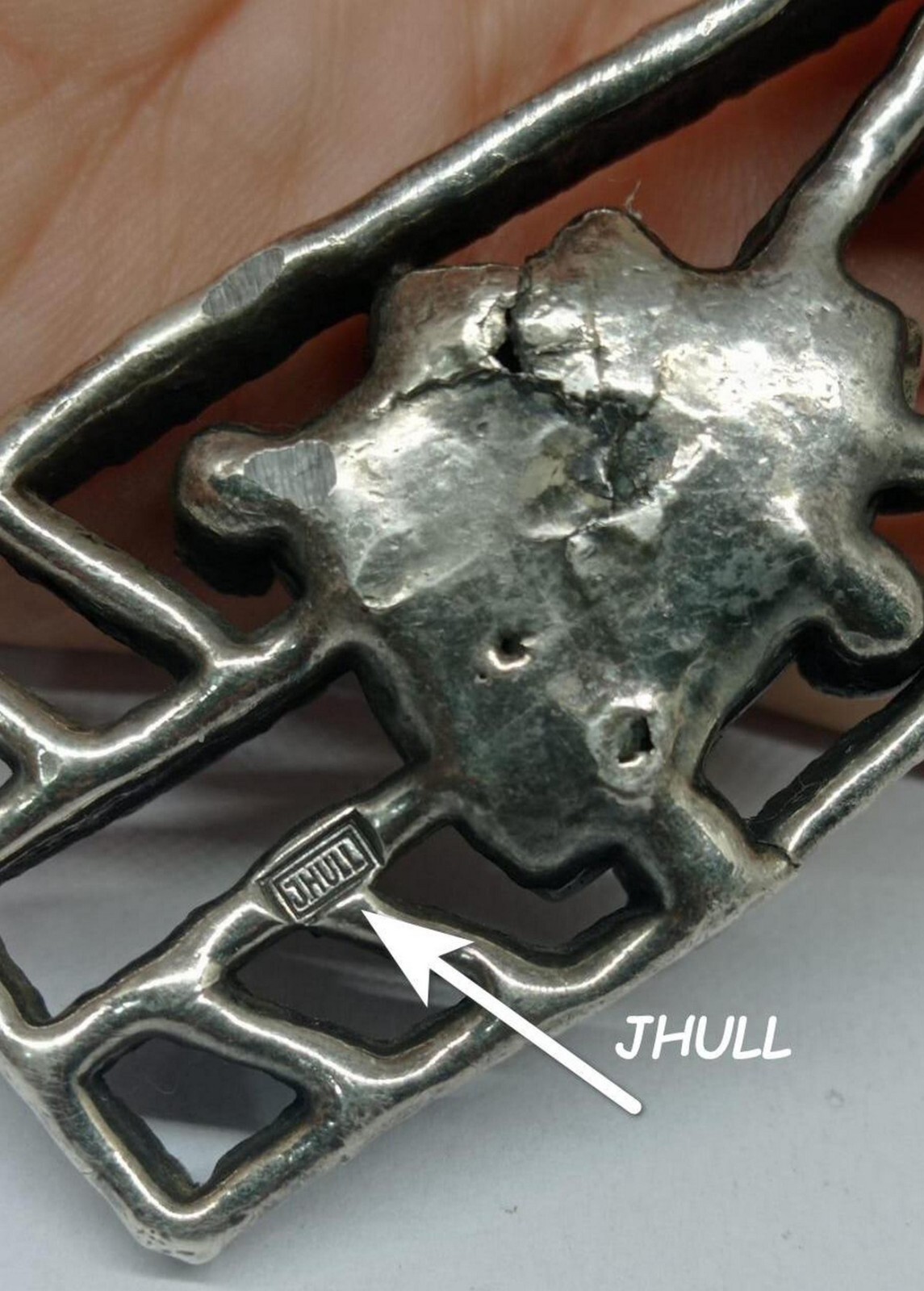 HUGE VINTAGE JACOB HULL BRUTALIST MODERNIST w/CHAIN,H… - Gem