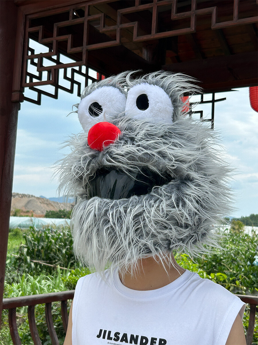 Motorcycle Helmet Full Cover Novelty Cartoon Character Fluffy Xmas Gift ...