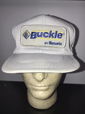 BUCKLE PATCH BY MONSANTO SNAPBACK Trucker Hat Baseball Cap Vintage Lid ...