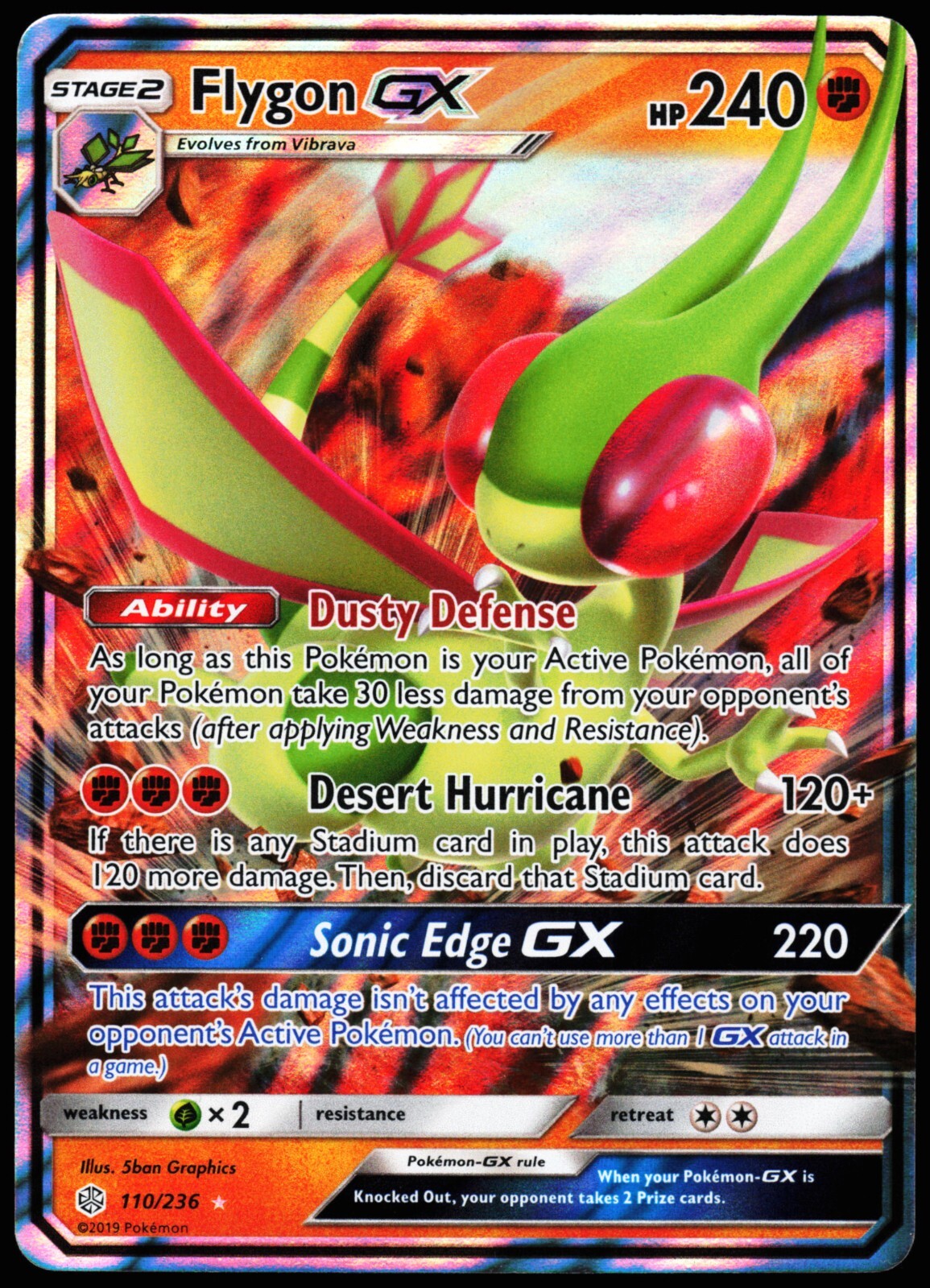 Flygon GX Ultra Rare - 110/236 Cosmic Eclipse - Pokemon TCG - Mint/NM ...