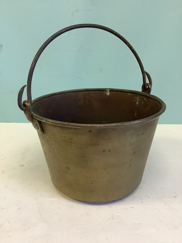H.W. Hayden Small Brass Pail The Ansonia Brass Co. 1851 7 5/8” Diameter ...