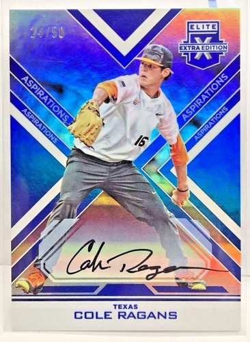 Cole Ragans 2016 Elite Extra Édition Aspirations Bleu On-Card Autograph ...